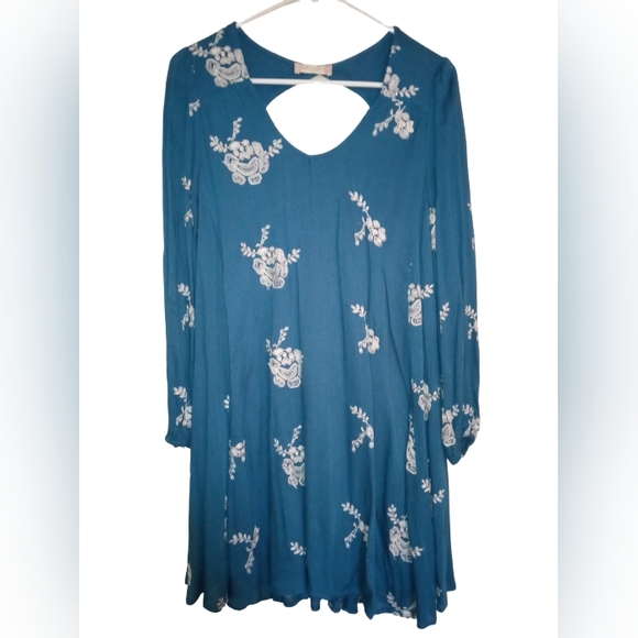 Altar'd State | Dresses | Altard State Blue White Embroidered Dress ...